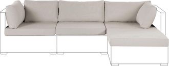 Beliani Modernes Set Kissenbez&uuml;ge in Sandbeige f&uuml;r Sano II