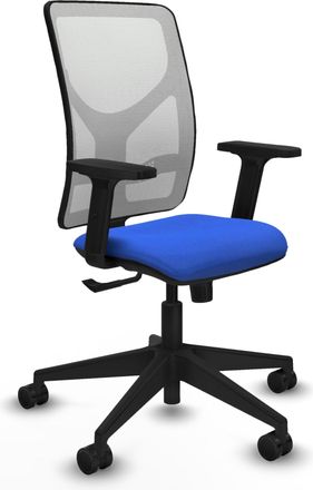 Piqueras y Crespo B&uuml;rostuhl aus Stoff mit 2D-Armlehnen, h&ouml;henverstellbare Lendenwirbelst&uuml;tze, ausgestattet mit 3 Positionen und Schneideschaum, Wei&szlig;/Blau