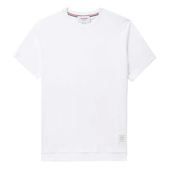 Thom Browne Homme, Tops, Blanc, Taille: L T-shirt Moderne &agrave; Fentes Lat&eacute;rales
