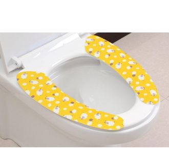 Dada WC-Sitzbezug, selbstklebender Kloobrillen-W&auml;rmer, WC-Abdeckung, Kissen, universell passend, 1 Paar Gelb Schaaf