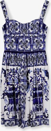 Dolce & Gabbana Cotton dress with Maiolica print - DOLCE & GABBANA - gender_Woman