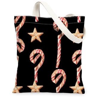 Generic Sacs fourre-tout en toile de canne &agrave; sucre dorge, sacs de courses r&eacute;utilisables, l&eacute;gers et lavables avec bandouli&egrave;re pour voyage, plage, &eacute;picerie, 33 