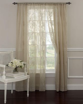 Laura Ashley Frosting transparenter Vorhang mit Stangentasche, Maße (B x L): 132,1 x 160 cm, Taupe, 1 Vorhang