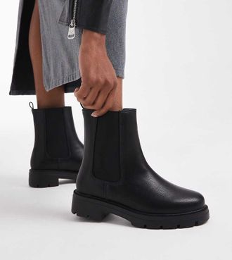 schuh Abbie - Bottines Chelsea chunky coupe large - Noir