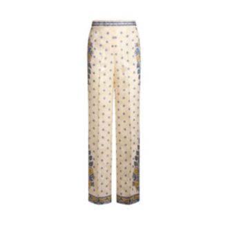 Etro Rose Jacquard Floral Wide-Leg Hose - - Trousers - Damen - Beige - S