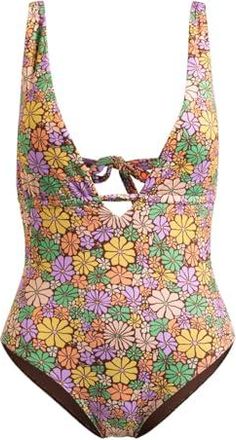 Roxy All About Sol - Tie Back One-Piece Swimsuit for Women - Maillot Une pi&egrave;ce &agrave; Nouer - Femme - Marron