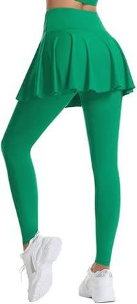 Generic Legging de sport femme noir 3/4 legging tennis, sportif, avec jupe, 2024, sexy, pantalon costume, &eacute;l&eacute;gant, d&eacute;contract&eacute;, uni, extensible, pantalon cour