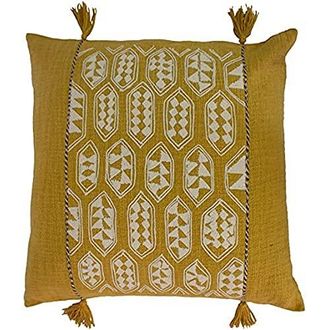 Riva Paoletti Riva Home Sequoia Kissen mit Federfüllung, ockerfarben, 55 x 55 cm