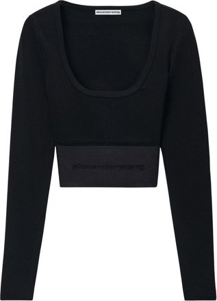 Alexander Wang haut &agrave; encolure arrondie - Noir
