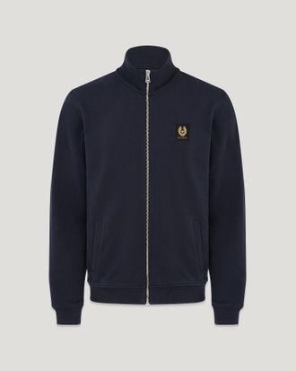 Belstaff Sweat-shirt Enti&egrave;rement Zipp&eacute; Belstaff Pour Homme Coton Molletonn&eacute; Bleu Encre Fonc&eacute; 2xl