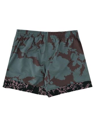 Dries Van Noten Floral Print Polyamide Swim Shorts - Green