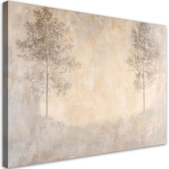 Feeby Viles - Leinwand Bilder - Wald Nebel - 120x80 cm - Deko Wohnzimmer - Wandbilder Schlafzimmer - Deko Aesthetic - Wand Deko - Leinwand Groß - Deko Zimme