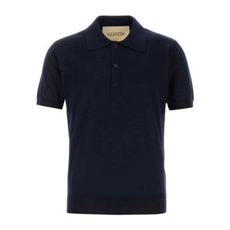 Valentino Garavani Woll-Poloshirt - - Tops - Herren - Blau - S