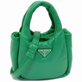 Prada Pre-owned Leather Handbag - - Pre-owned - Damen - Gr&uuml;n - ONE SIZE