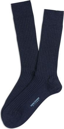 Marcoliani Calza a costine in lana vergine - - Underwear - Herren - Blau - ONE SIZE