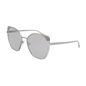 Longchamp Femme, Accessoires, Gris, Taille: ONE Size Lunettes de soleil &agrave; monture m&eacute;tallique avec protection UV