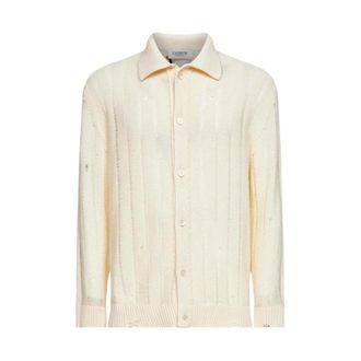 Laneus Homme, Pulls, Beige, Taille: S Cardigan Col Montant Effet Us&eacute;