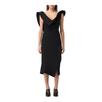 Bottega Veneta Femme, Robes, Noir, Taille: 36 FR Robe Noire à Ourlet Asymétrique