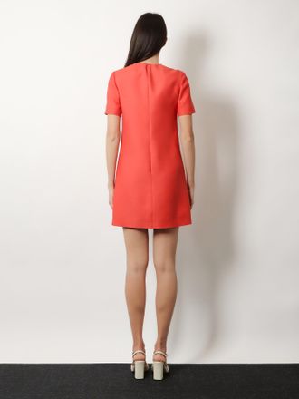 Valentino Womens Short Dress Red Wool-Silk Virgin Wool