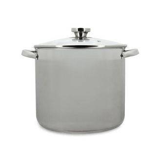 Menastyl Cuisson MARMITE 9L 24CM EN ACIER INOXYDABLE AVEC COUVERCLE EN VERRE - 4615455