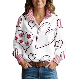 Generic 2026 Chemise Saint-Valentin Femme Fashion Manches Longues Pull-Over Col Rond Couleur Unie Top Haut Outdoor Grandes Tailles Vetement pour Automne Hiver