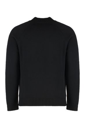 Slowear Mens Crew-Neck Sweater Virgin Wool Black Sweatshirts