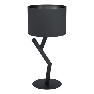 Eglo Tischlampe Balnario, minimalistische Textil Tischleuchte aus Stoff und Metall in schwarz, kleine Stehlampe, Design-Lampe Wohnzimmer mit Schalter, E27 
