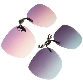 Soimiss 2 Pi&egrave;ces Lunettes de Soleil Polaris&eacute;es &agrave; Clipser Rondes pour Conduite et Plein Air Protection Anti-reflets L&eacute;g&egrave;res et Faciles &agrave; Fixer sur Lunettes ave
