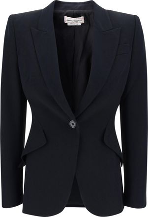 Alexander McQueen Peak Lapel Blazer - Black