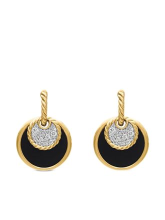 David Yurman boucles doreilles en or jaune 18 ct DY Elements Convertible &agrave; diamants (21,5 mm)