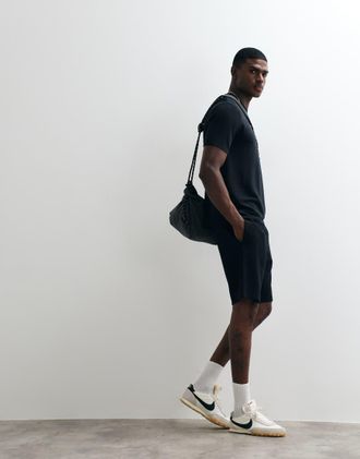 HUGO BOSS Short densemble nervur&eacute; &agrave; logo imprim&eacute; - Noir