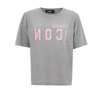 Dsquared2 Graues Baumwoll-Chic-Top - - Tops - Damen - Grau - XS