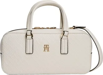 Tommy Hilfiger Damen Th Daily Mono Aw0aw18415 Crossover, BEIGE (Soft Cream)