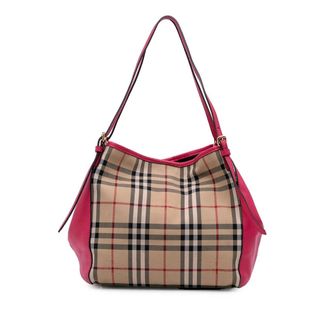 Burberry Shopper - Small Haymarket Check Canvas and Leather Canterbur - Gr. unisize - in Braun - f&uuml;r Damen