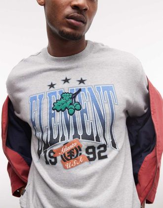 Element Sweatshirt in Grau mit Print-Rot