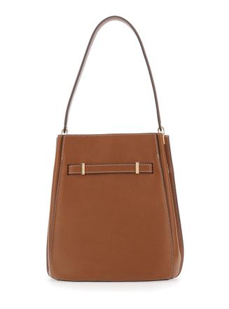 Tory Burch Womens Shoulder Bag Lee Radziwill Brown Leather Cow