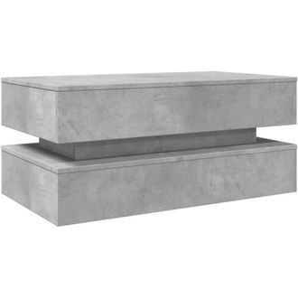 vidaXL Table basse avec lumi&egrave;res led gris b&eacute;ton 90x50x40 cm Vidaxl