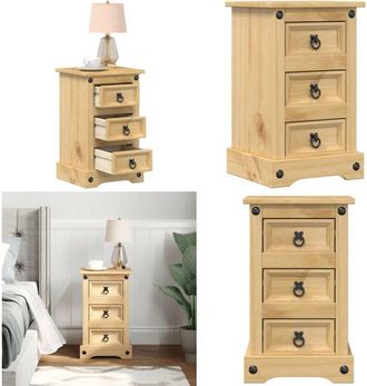 vidaXL Table de chevet Corona 35x32,5x58 cm bois de pin massif - Table De Chevet - Meuble De Chambre - Table Nuit - Commode - Bois Massif - Home & Living