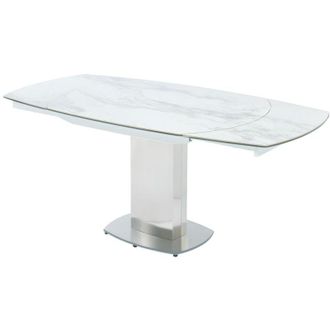 Vente-Unique Vente-unique - Table à manger extensible talicia - 4 à 6 personnes - Céramique et Acier - Effet Marbre