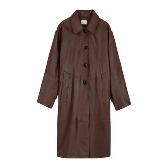 Alysi Langer Ledermantel - - Coats - Damen - Braun - S