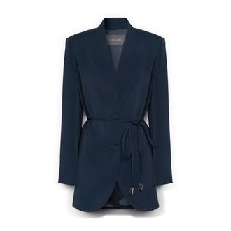 Elena Miro G&uuml;rteljacke - - Jackets - Damen - Blau - 2XL
