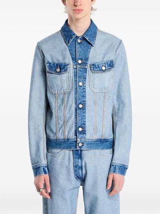 Maison Margiela Jeansjacke mit Pattentaschen - Blau