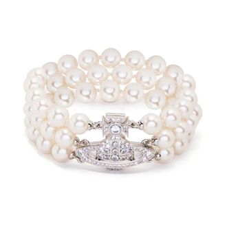 Vivienne Westwood Signatur Orb Perlen Detail Frontclip - - Accessories - Damen - Wei&szlig; - ONE SIZE