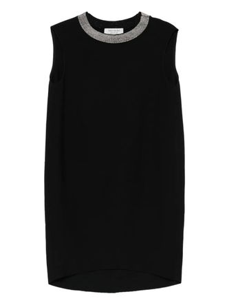 Saint Laurent robe courte &agrave; ornements en cristal (2012) - Noir