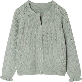 Vertbaudet Strickjacke Flauschige Mädchen Strickjacke mit Ajourmuster