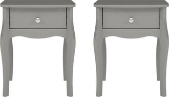 ebuy24 Baroque Nachttisch 2 Stk. mit 1 Schublade grau