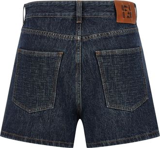Fendi Womens Blue Cotton Bermuda Shorts