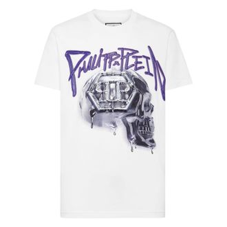 Philipp Plein T-Shirt Rundhals Skull - - Tops - Herren - Wei&szlig; - 4XL