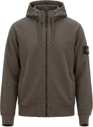 Stone Island Sweat &agrave; capuche zipp&eacute; avec appliqu&eacute; logo