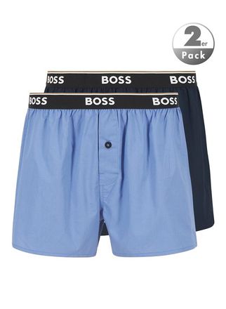 HUGO BOSS Herren Boxershorts blau Baumwolle unifarben
